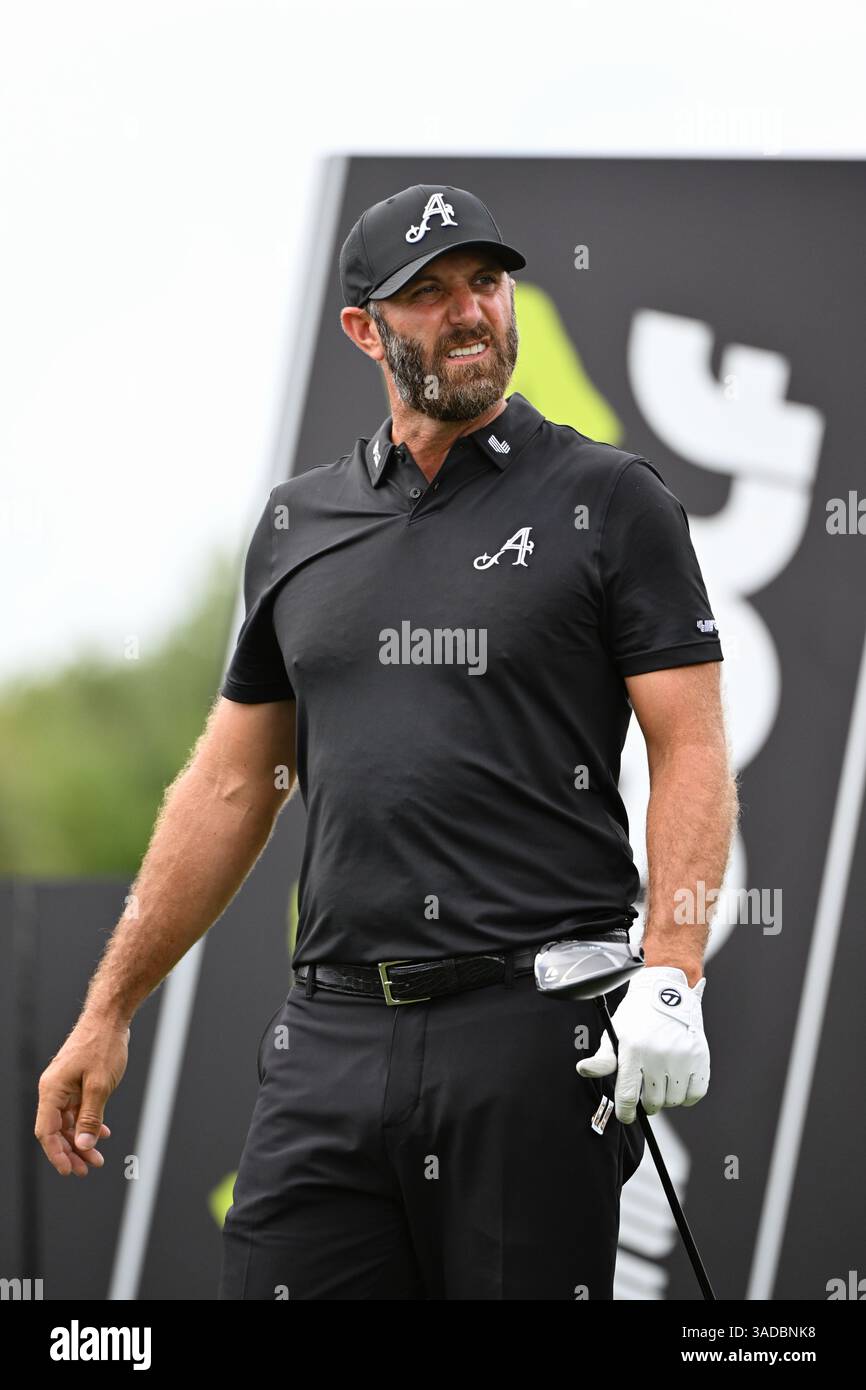 Doral, USA. 05th Apr, 2025. Dustin Johnson, Captain of the 4Aces GC ...