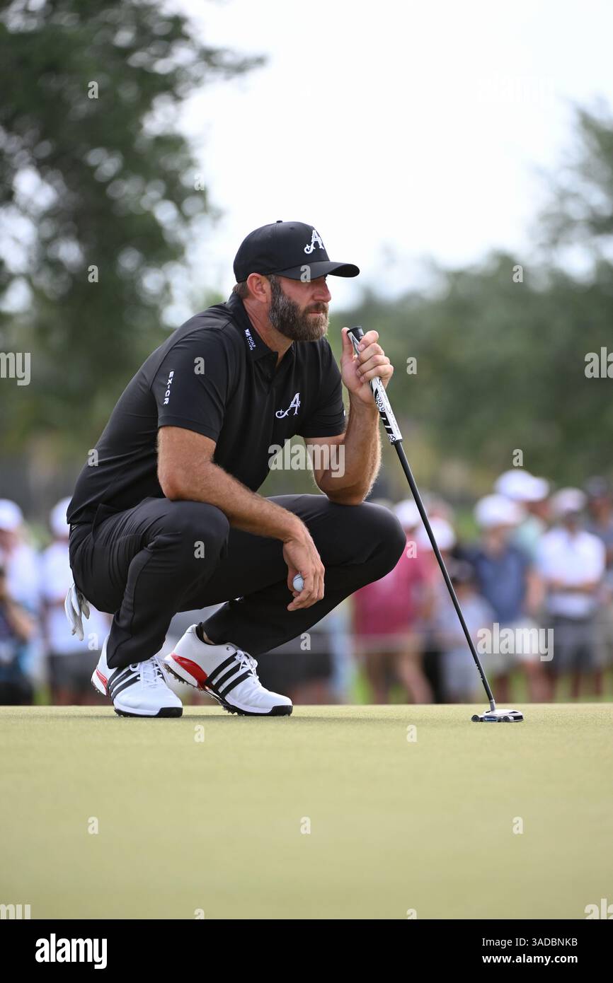 Doral, USA. 05th Apr, 2025. Dustin Johnson, Captain of the 4Aces GC ...