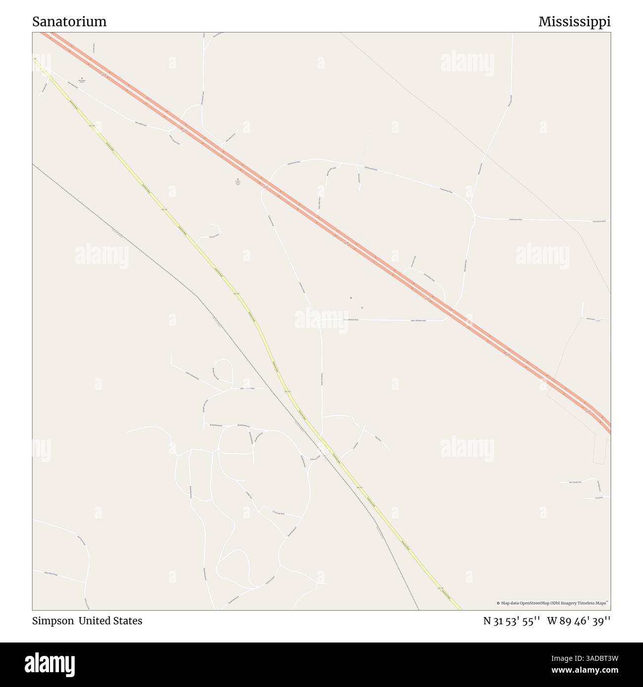 Sanatorium, Simpson, United States, Mississippi, N 31 53' 55'', W 89 46 ...