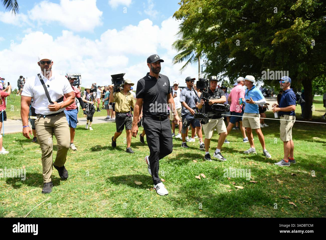 Doral, USA. 05th Apr, 2025. Dustin Johnson, Captain of the 4Aces GC ...