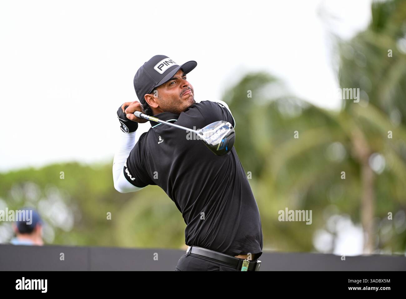 Sebastian Munoz of the Torque GC tees off during Day 2 of the 2025 LIV ...