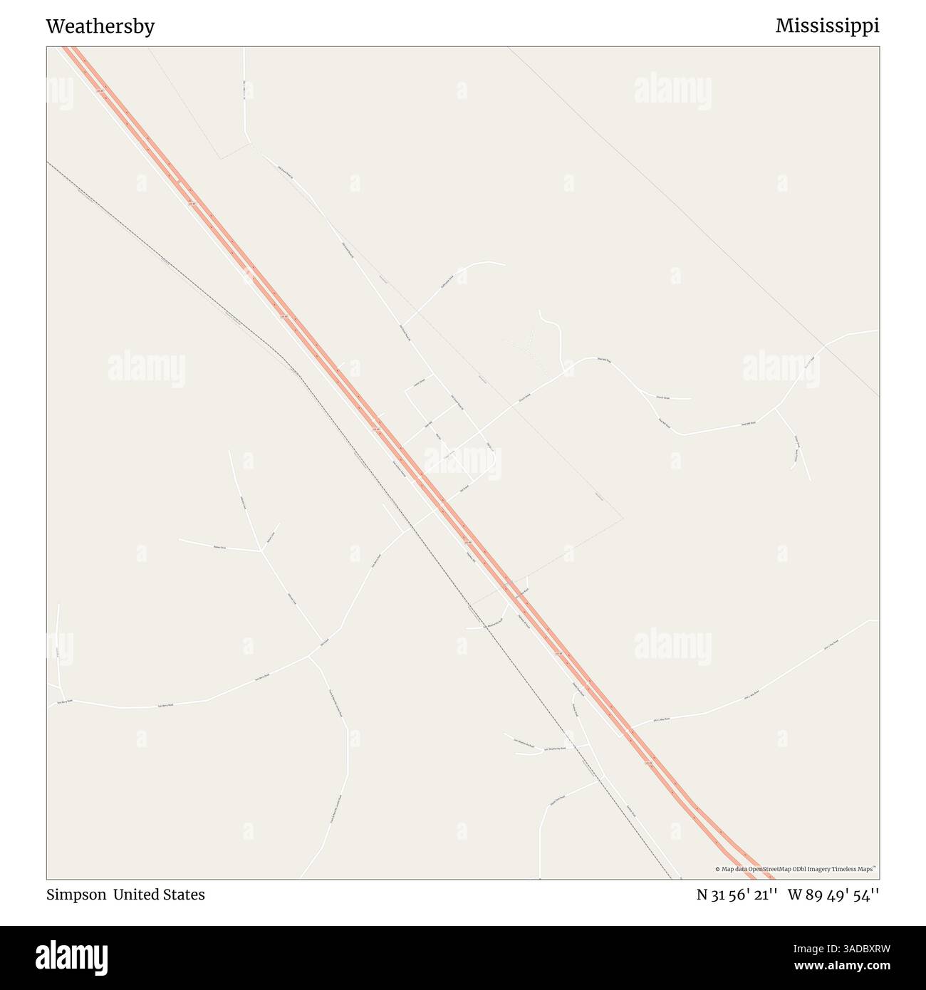 Weathersby, Simpson, United States, Mississippi, N 31 56' 21'', W 89 49 ...