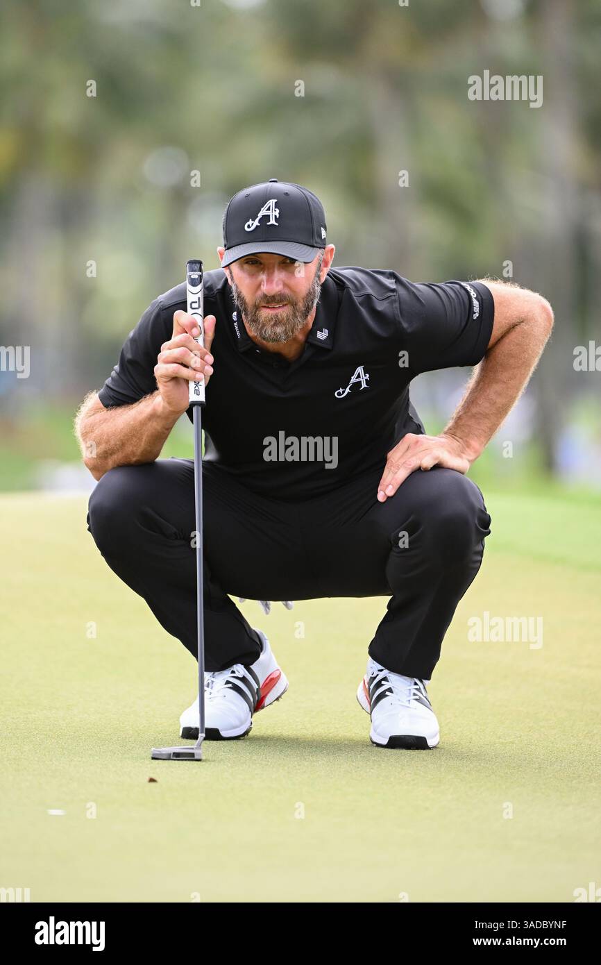 Doral, USA. 05th Apr, 2025. Dustin Johnson, Captain of the 4Aces GC ...