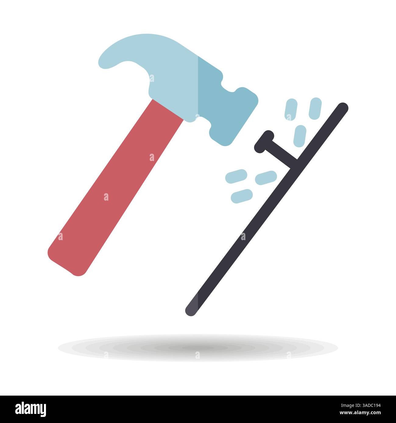 Hammer and nails vector icon. Construction, repair and building. Graph ...