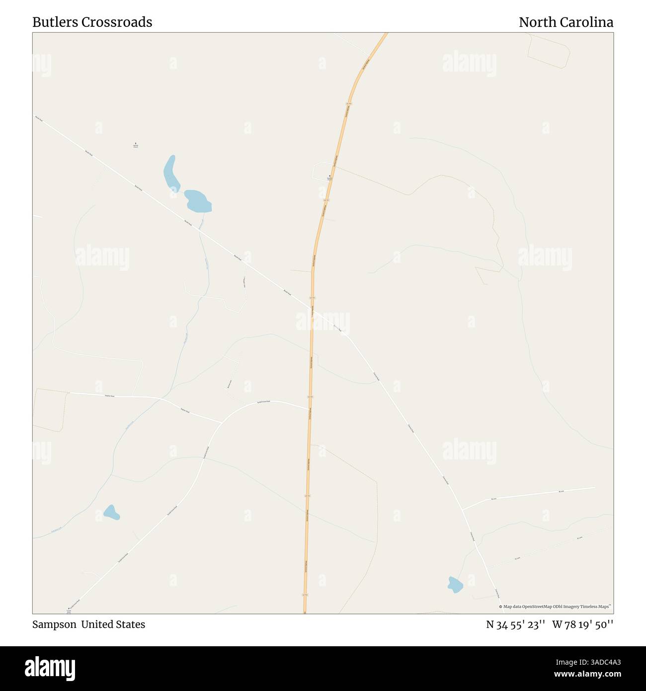 Butlers Crossroads, Sampson, United States, North Carolina, N 34 55' 23 ...