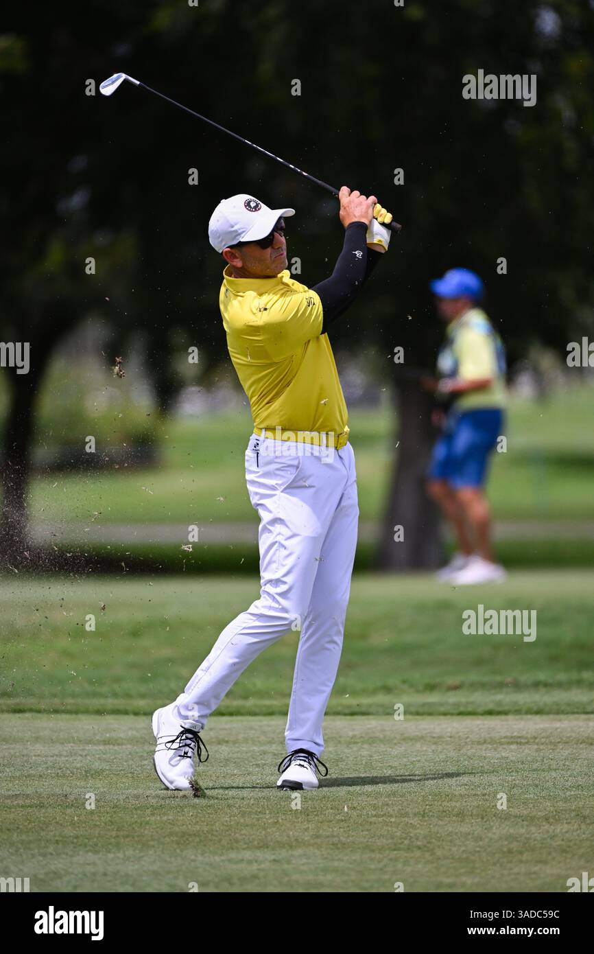Sergio Garcia, Captain of the Fireballs GC watches his shot during Day ...