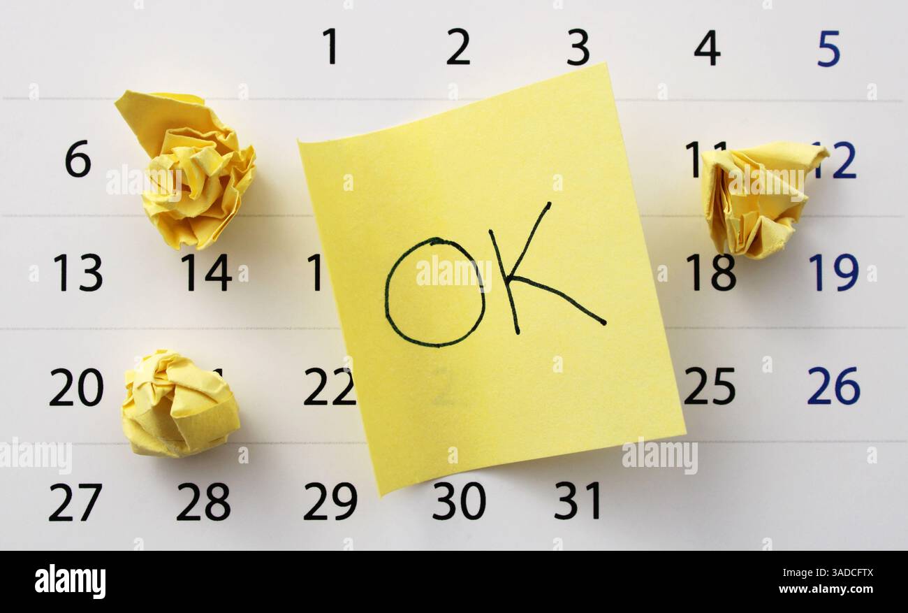 Calendar and Sticky note OK, three failed attempts until the solution ...