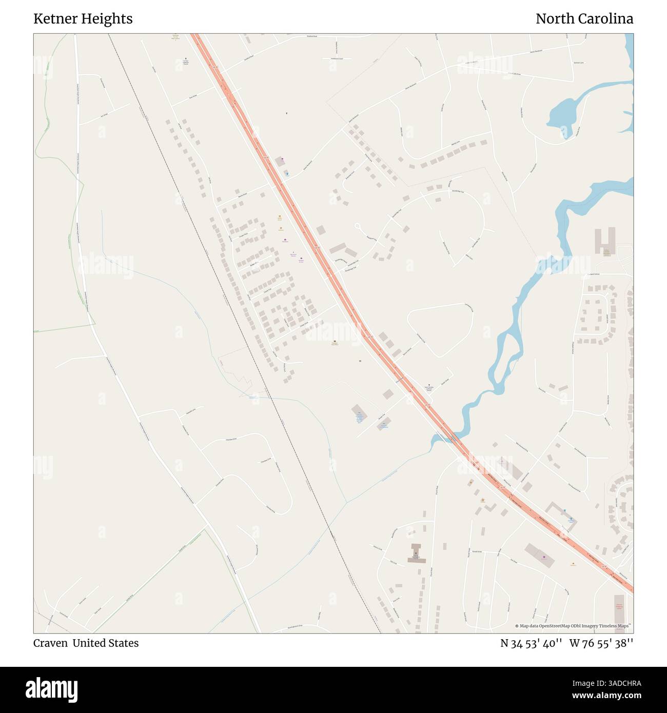Ketner Heights, Craven, United States, North Carolina, N 34 53' 40'', W ...