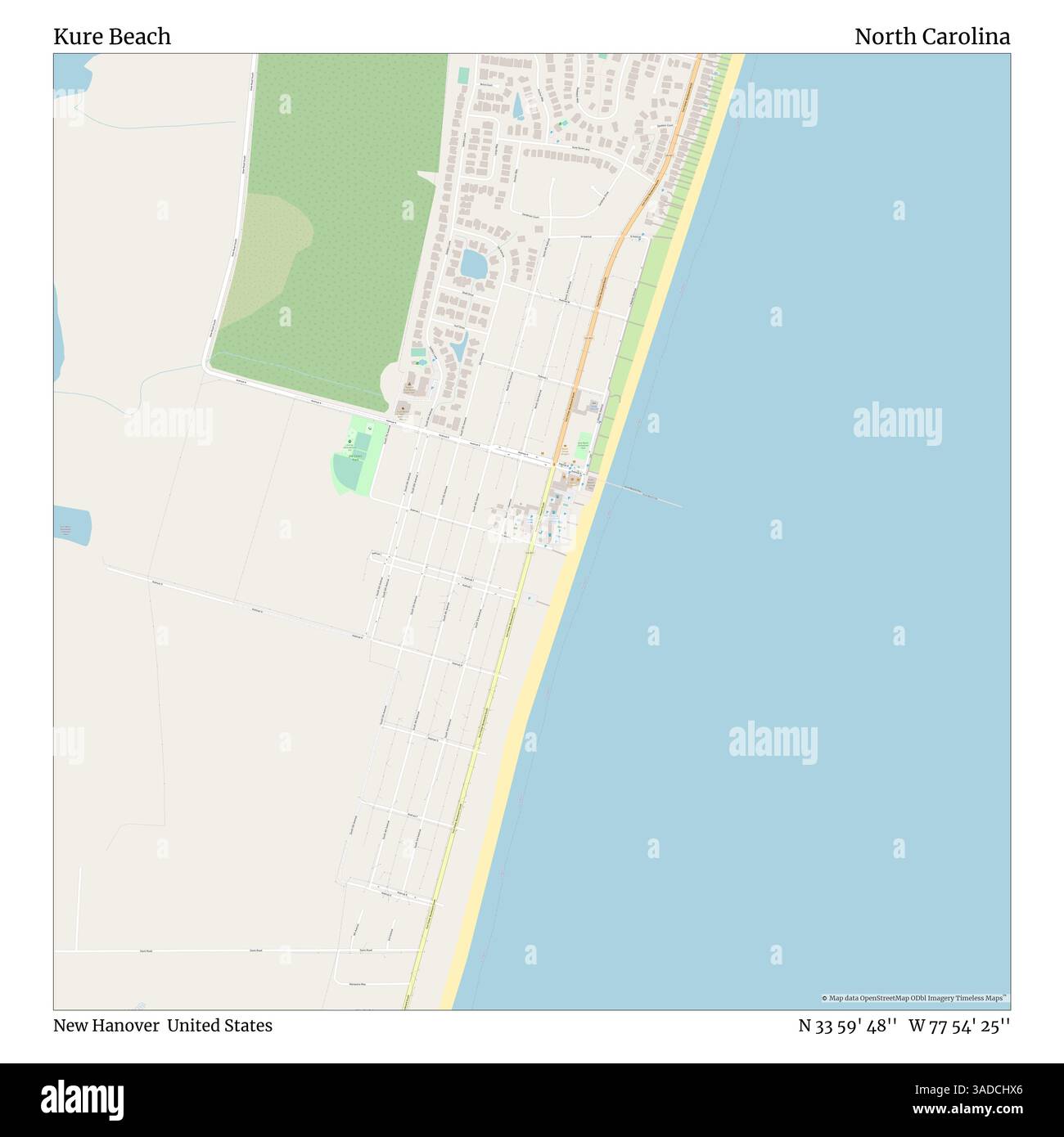 Kure Beach, New Hanover, United States, North Carolina, N 33 59' 48 ...