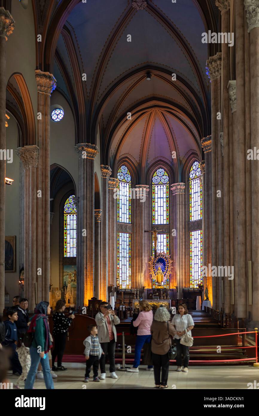 Istanbul, Turkey, May 2 2024, Shot from inside the st anthony of padua ...