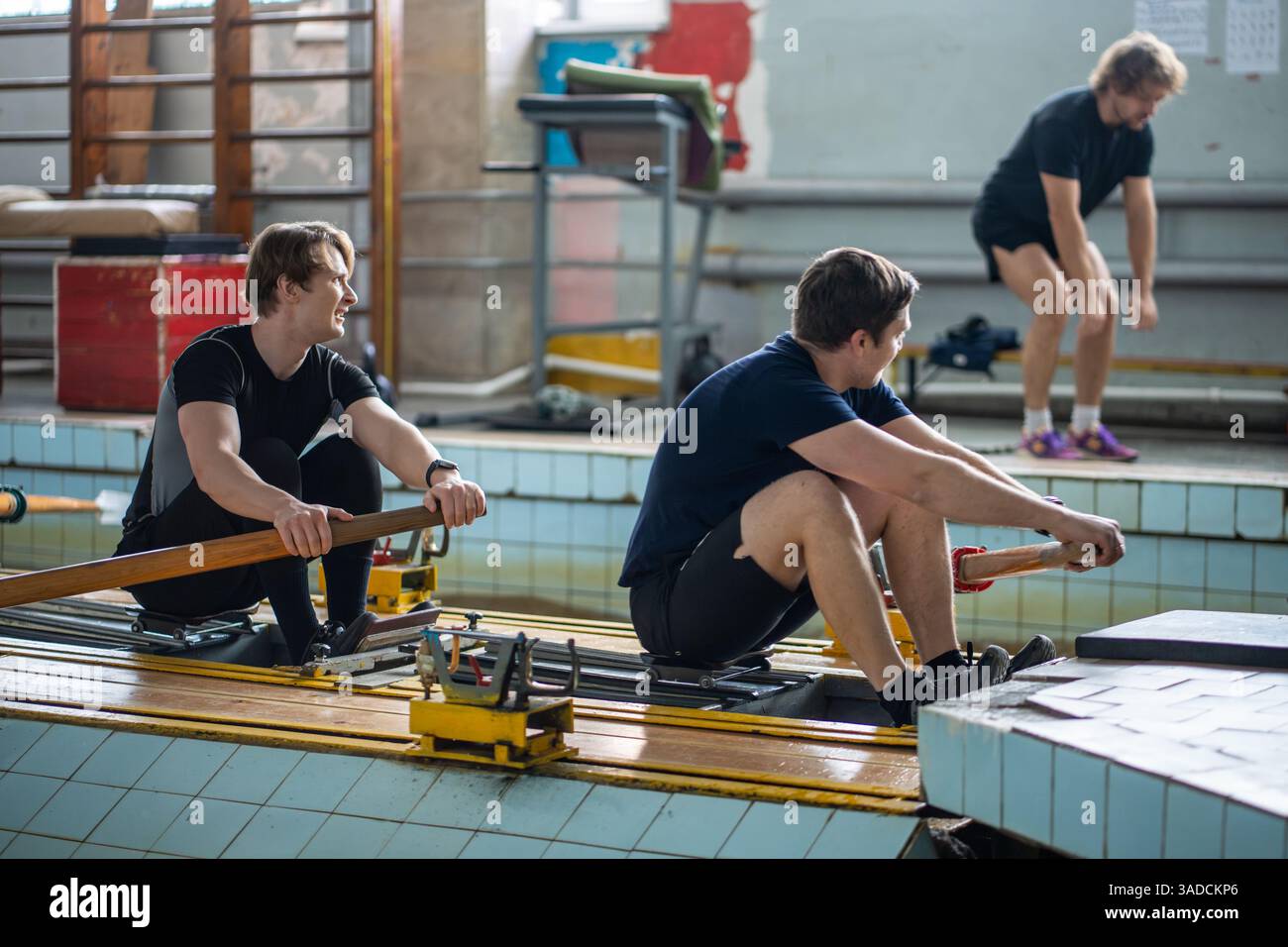Back training on sports simulator hi-res stock photography and images ...