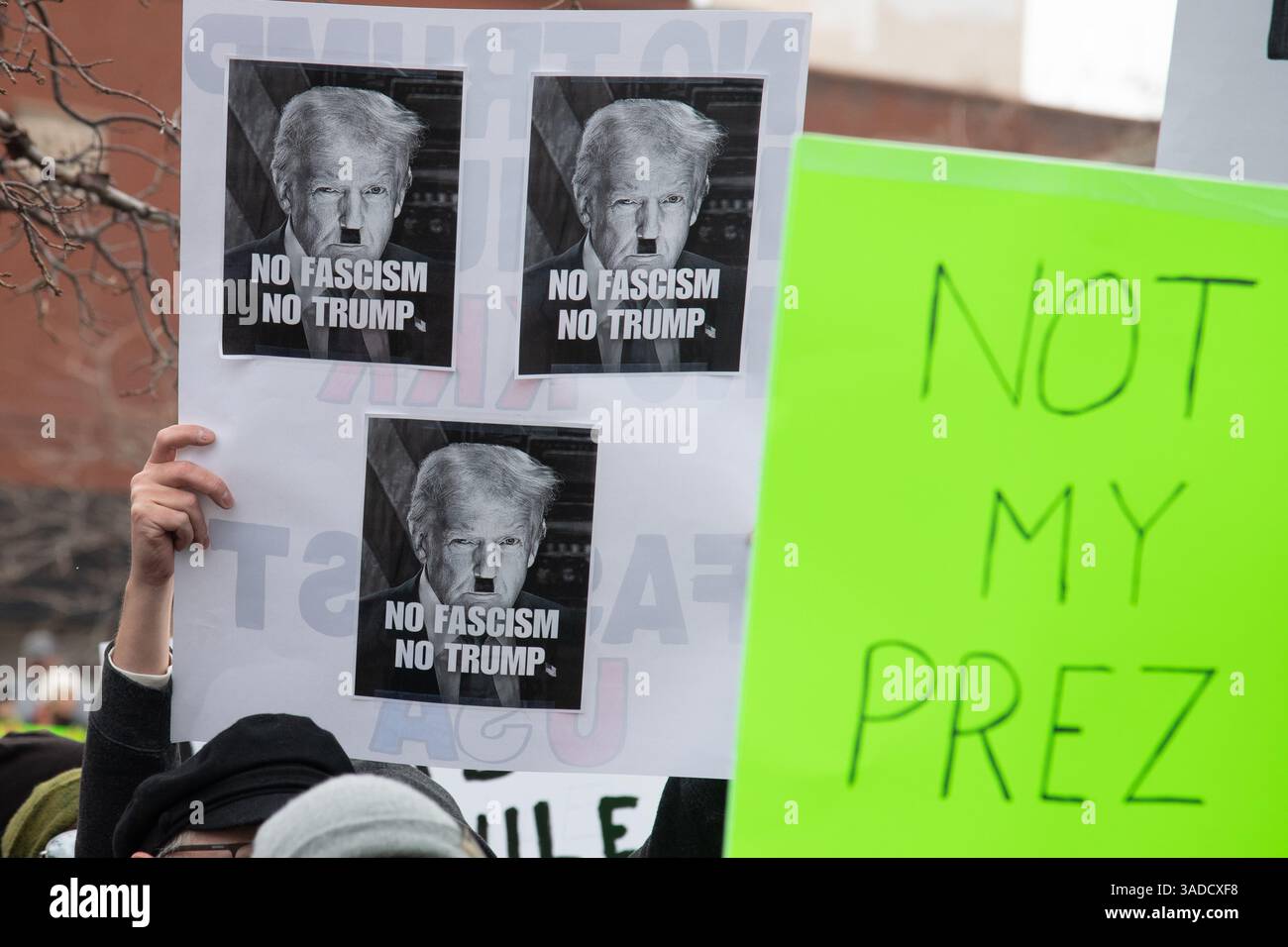 Colorado Springs, Colorado, USA. 5th Apr, 2025. Protester's signs at a ...