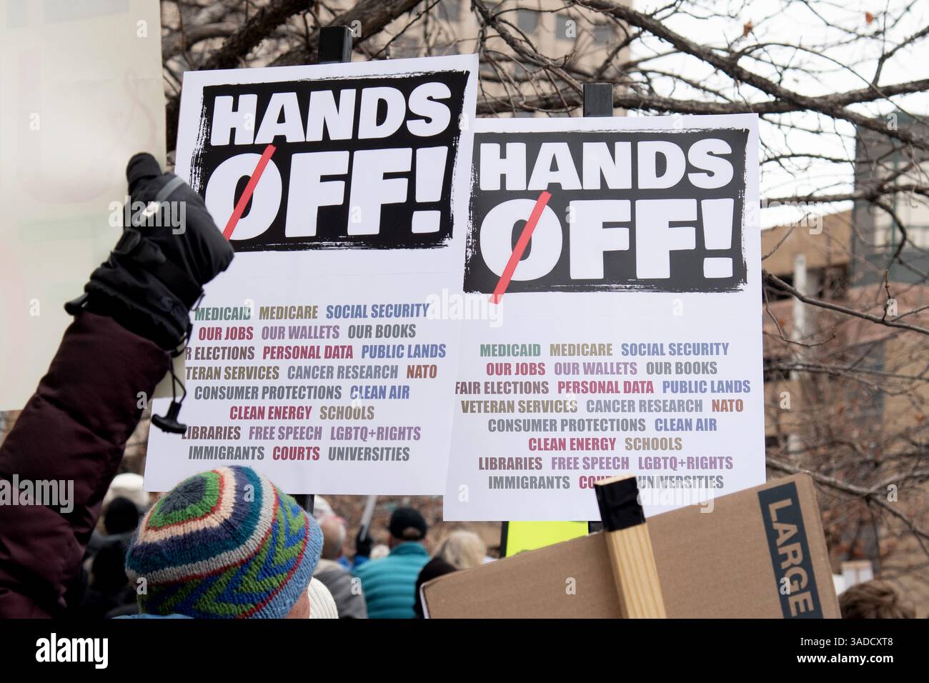 Colorado Springs, Colorado, USA. 5th Apr, 2025. Protester's signs at a ...