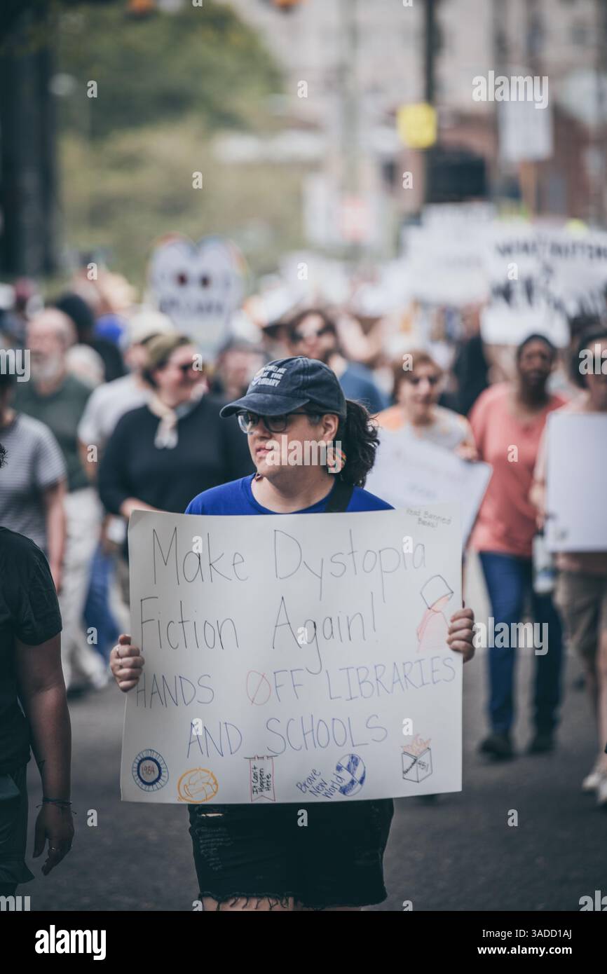 Richmond VA, USA, 5th Apr 2025, Anti Trump Administration protesters ...