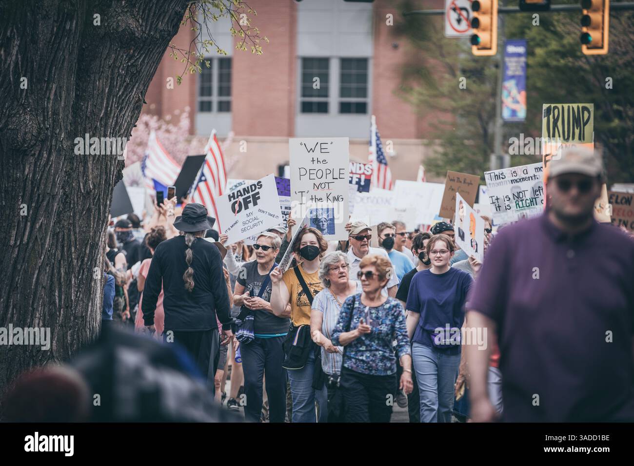 Richmond VA, USA, 5th Apr 2025, Anti Trump Administration protesters ...