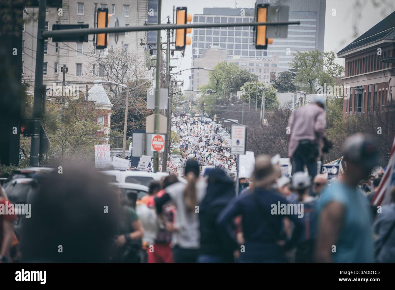 Richmond VA, USA, 5th Apr 2025, Anti Trump Administration protesters ...