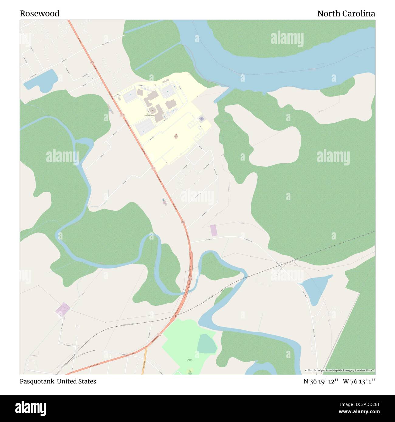 Rosewood, Pasquotank, United States, North Carolina, N 36 19' 12'', W ...