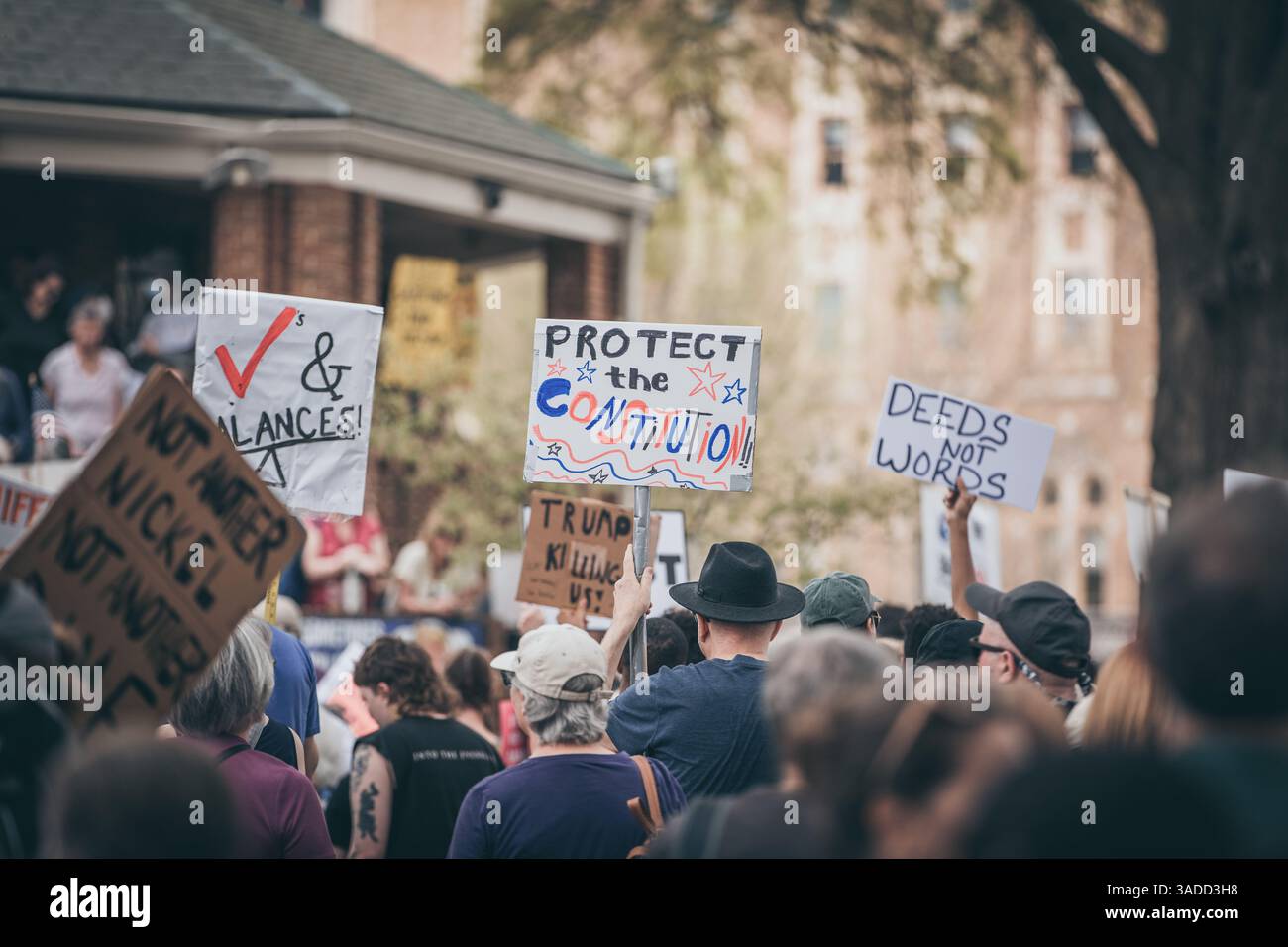Richmond VA, USA, 5th Apr 2025, Anti Trump Administration protesters ...