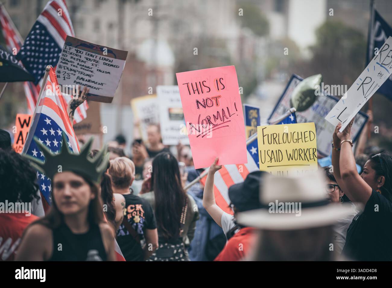 Richmond VA, USA, 5th Apr 2025, Anti Trump Administration protesters ...