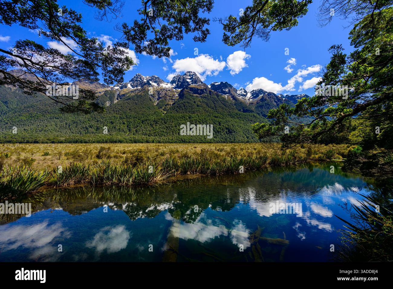 The beautiful reflections on Mirror Lakes Stock Photo - Alamy
