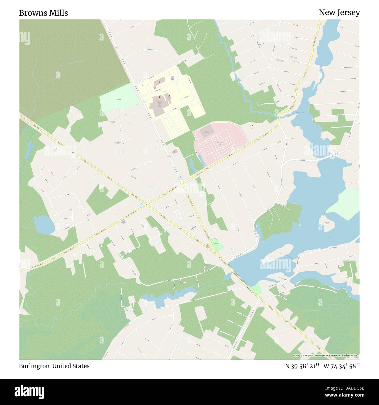 Browns Mills, Burlington, United States, New Jersey, N 39 58' 21'', W ...