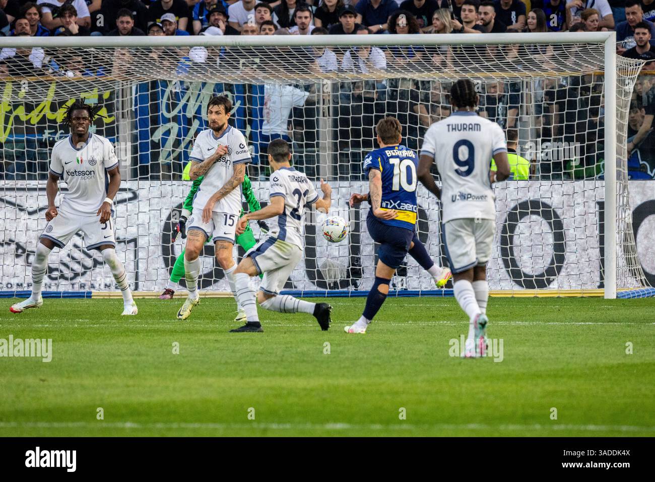 Bernabè Adrian Parma scores goal 1-2 during serie A match Parma vs FC ...
