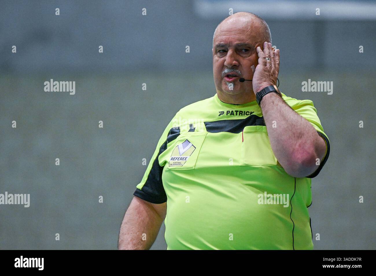 Lierde, Belgium. 04th Apr, 2025. assistant referee Pieter Polfliet pictured during the Semi ...