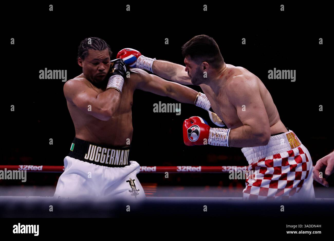 Joe Joyce (left) in action against Filip Hrgovic (right) at the Co-op ...
