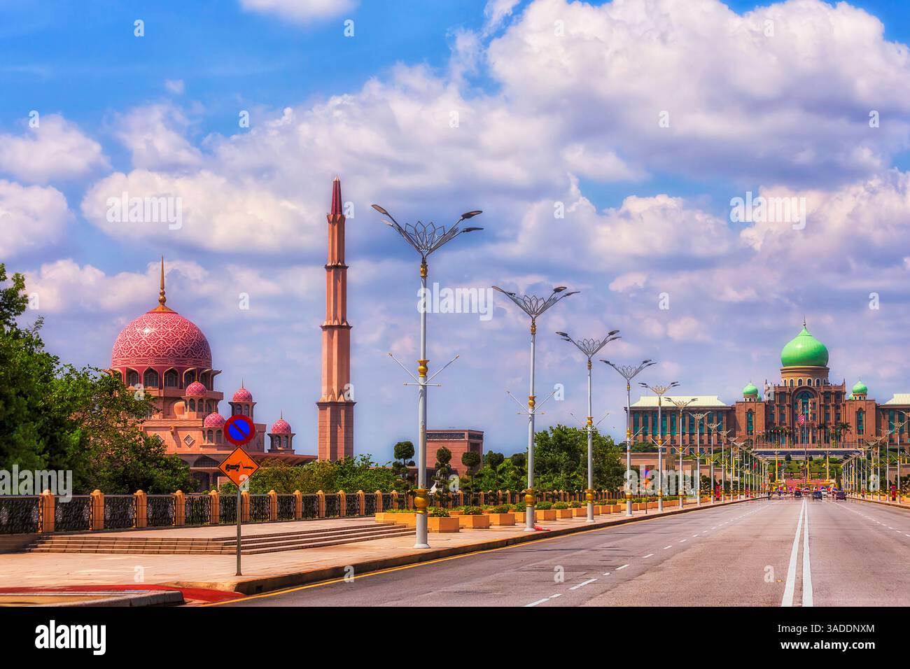 Putra bridge to Plaza on Putrajaya capital city of Malaysia from red ...