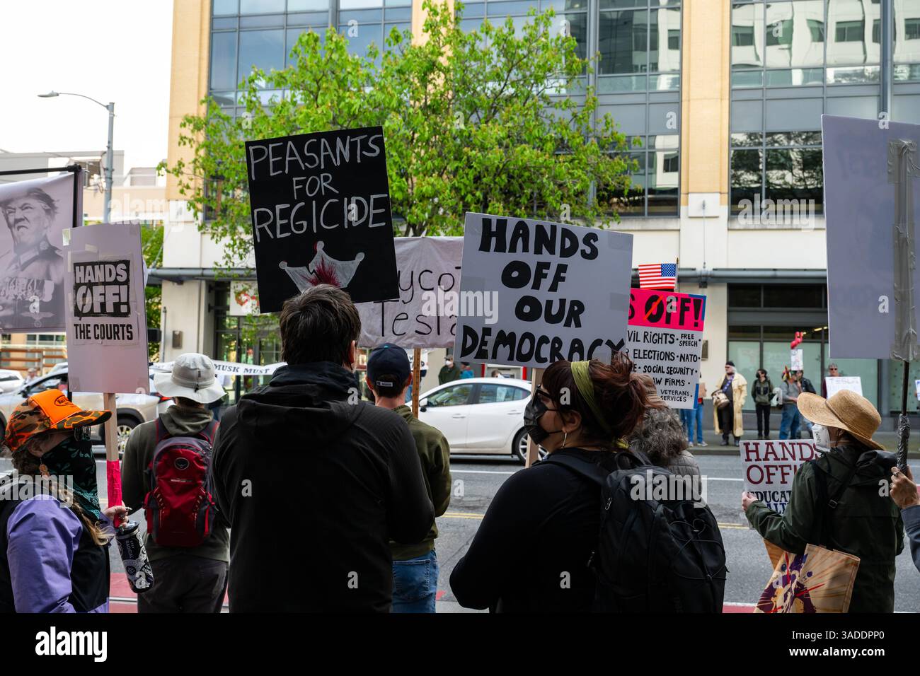 Seattle, USA. 5th Apr 2025. Activists continue to gather at the South ...