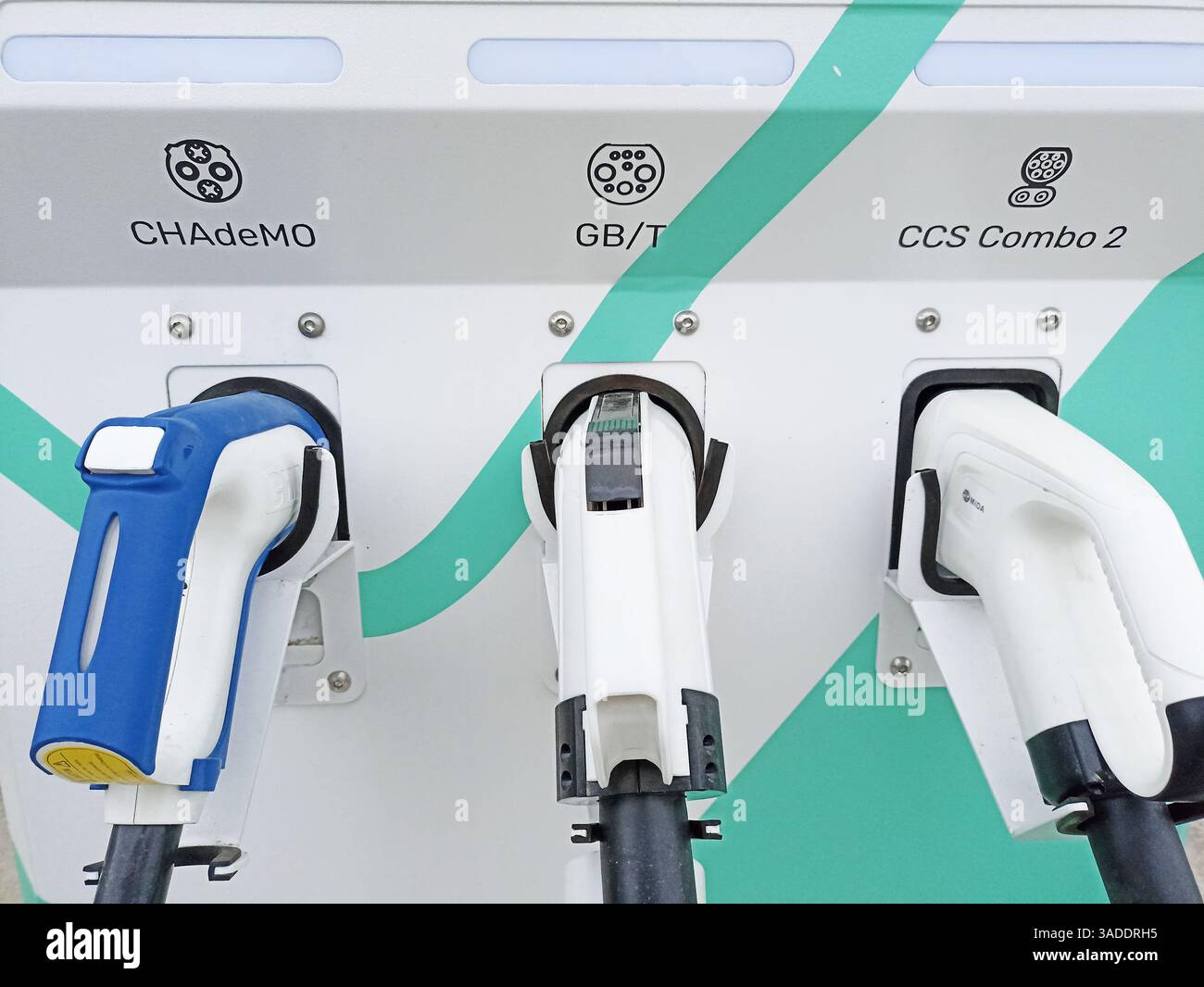 Aktau, Kazakhstan - March 22, 2025: Ev charging stations with chademo ...
