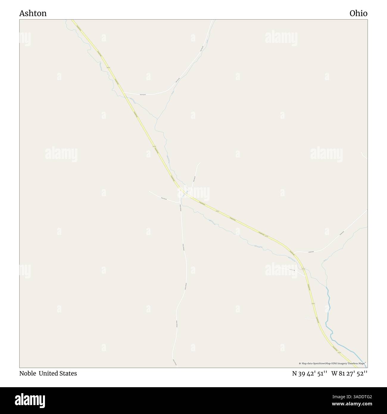 Ashton, Noble, United States, Ohio, N 39 42' 51'', W 81 27' 52'', map ...