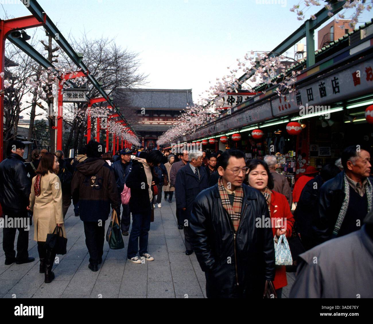 Apr 02, 2000; Tokyo, Japan; Japanese tourists walk along Nakamise ...