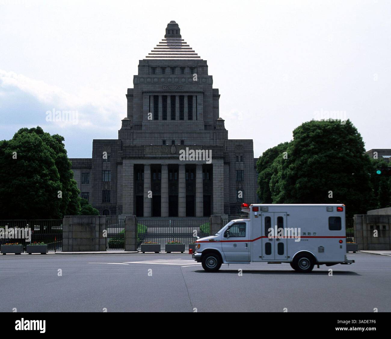 Jun 06, 2000; Tokyo, Japan; A Japanese ambulance drives by the Japanese ...