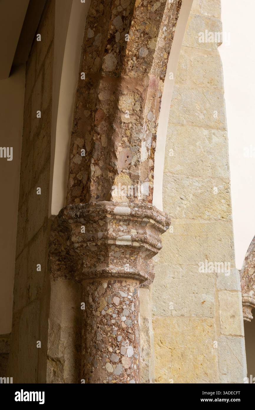 Detail of the Tuscan capital of the colonnade in the cloister of the ...