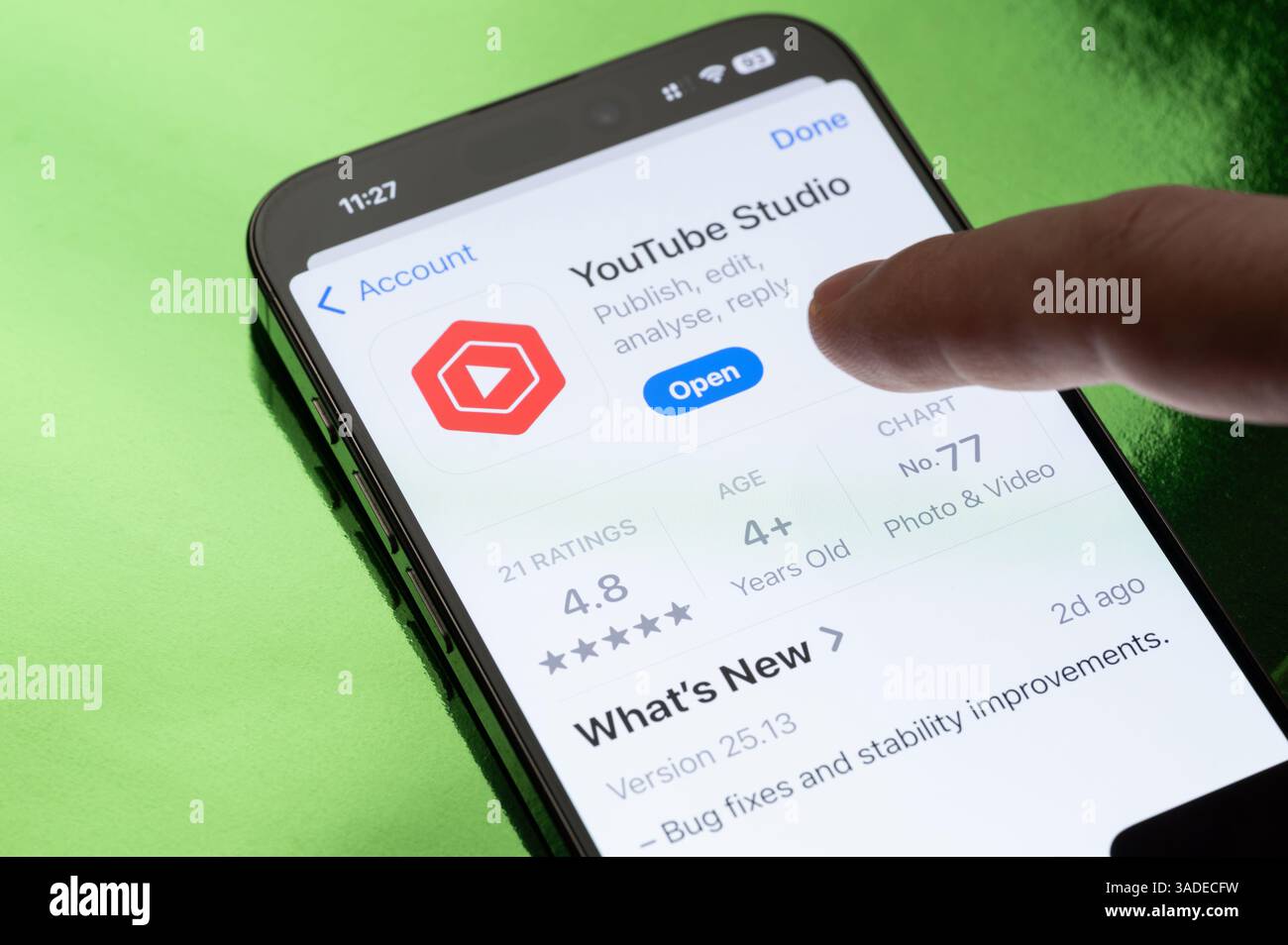 New York, USA - March 30, 2025: Opening Youtube Studio app on ...