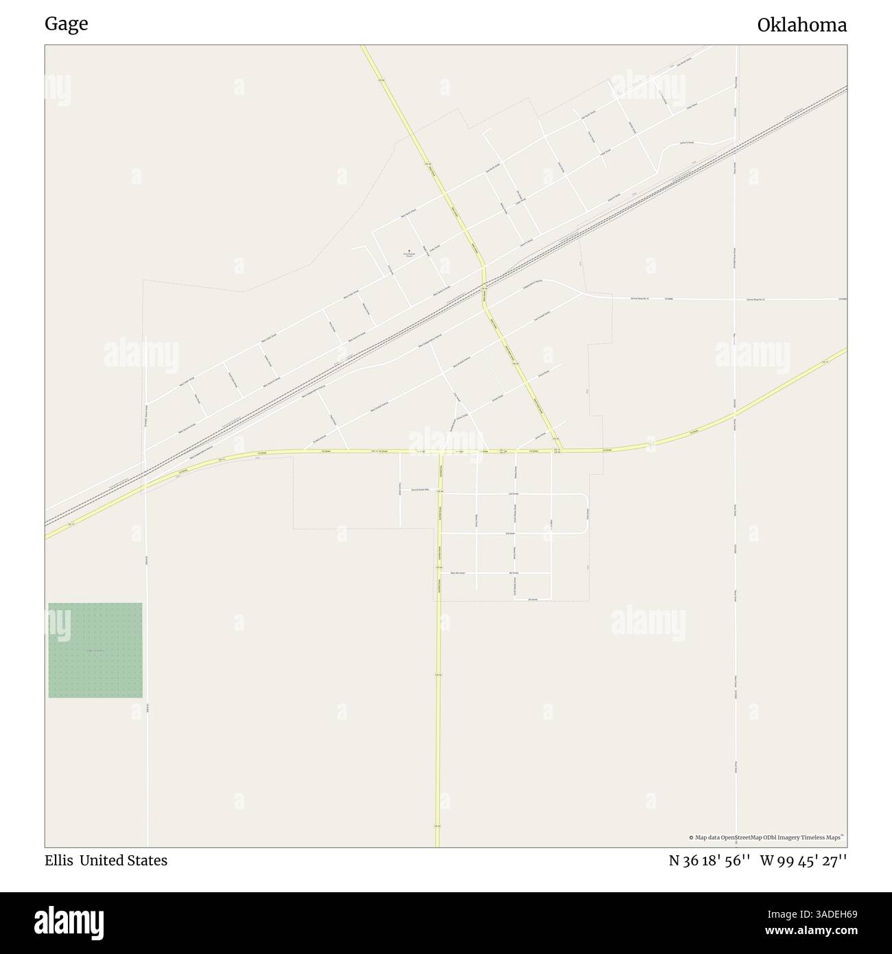 Gage, Ellis, United States, Oklahoma, N 36 18' 56'', W 99 45' 27'', map ...