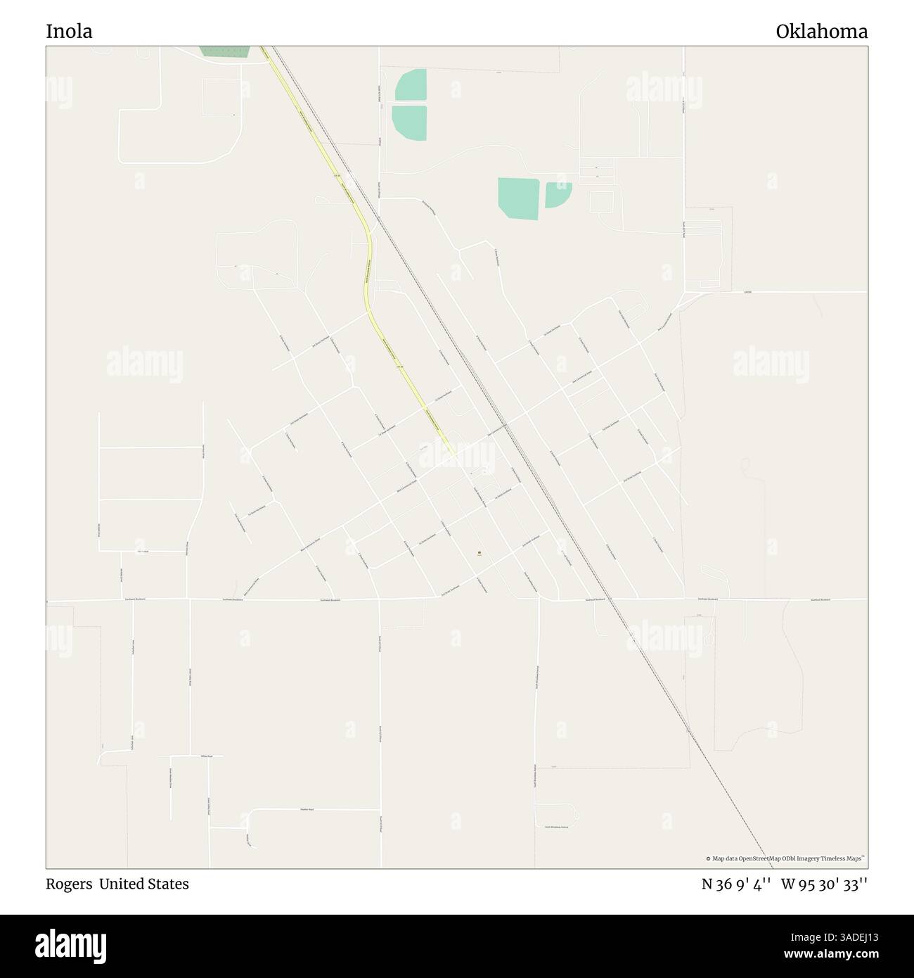Inola, Rogers, United States, Oklahoma, N 36 9' 4'', W 95 30' 33'', map ...