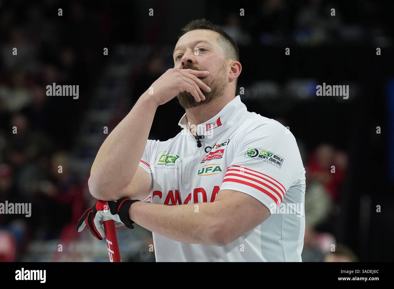 Moose Jaw, Canada. 02nd Apr, 2025. Canada's Ben Hebert is pictured ...