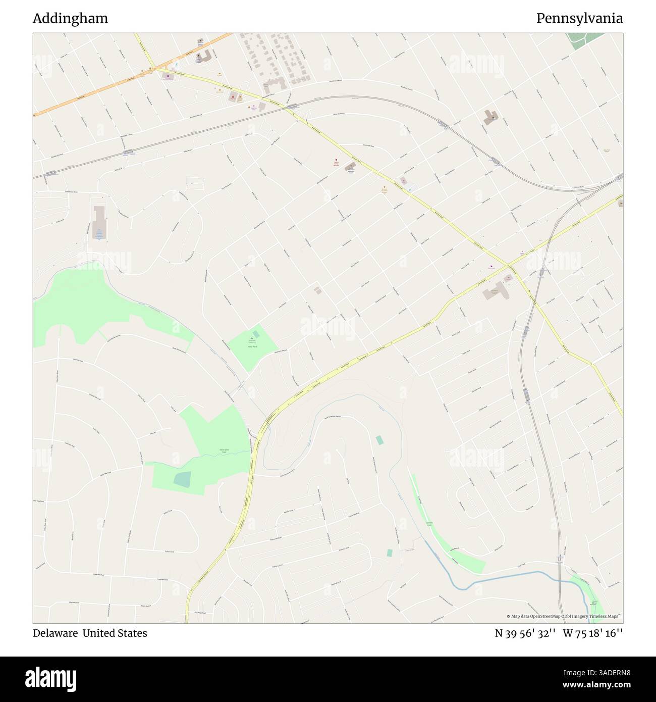 Addingham, Delaware, United States, Pennsylvania, N 39 56' 32'', W 75 ...