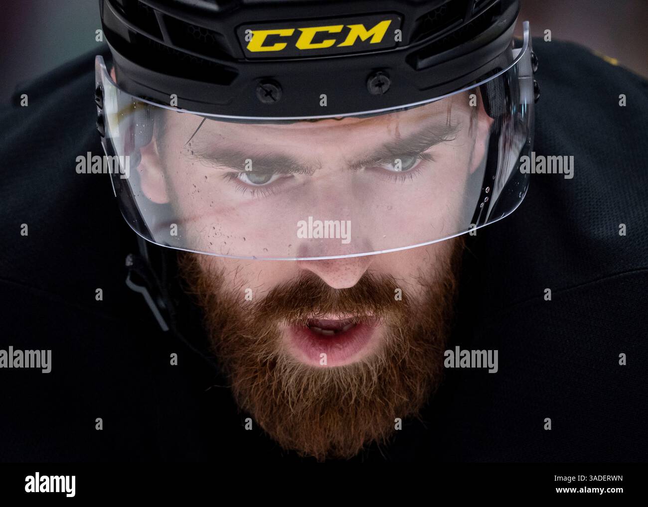 Vancouver Canucks' Filip Hronek (17) waits for a face off against the ...