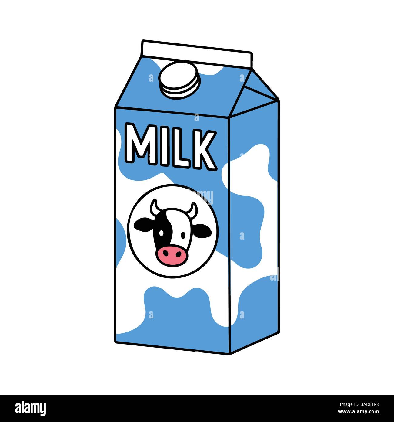Tall vanilla milk carton clipart. Cute flat vector illustration of ...