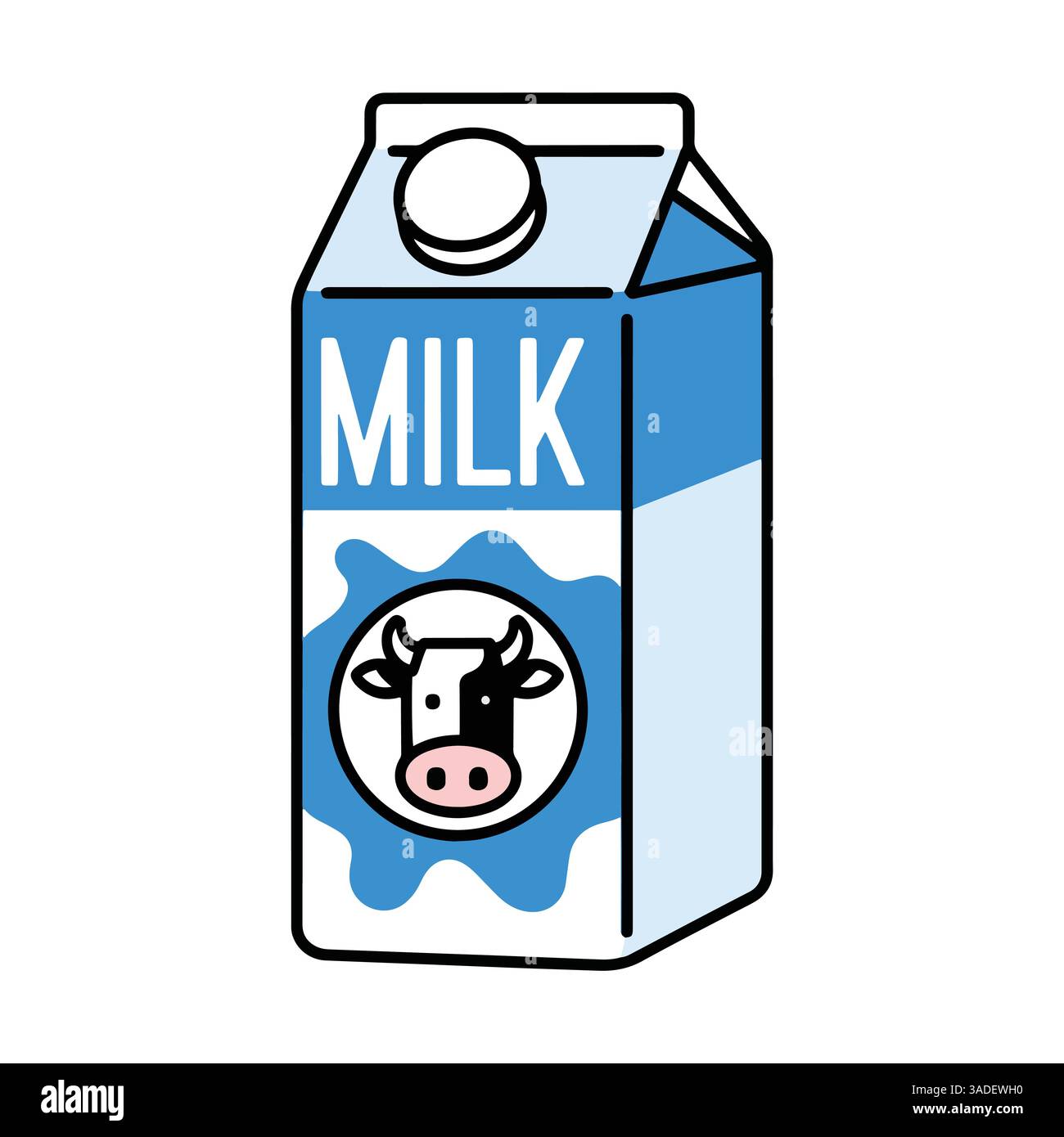Tall vanilla milk carton clipart. Cute flat vector illustration of ...
