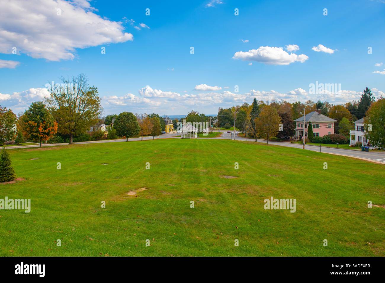 Princeton Common in fall in historic town center of Princeton ...
