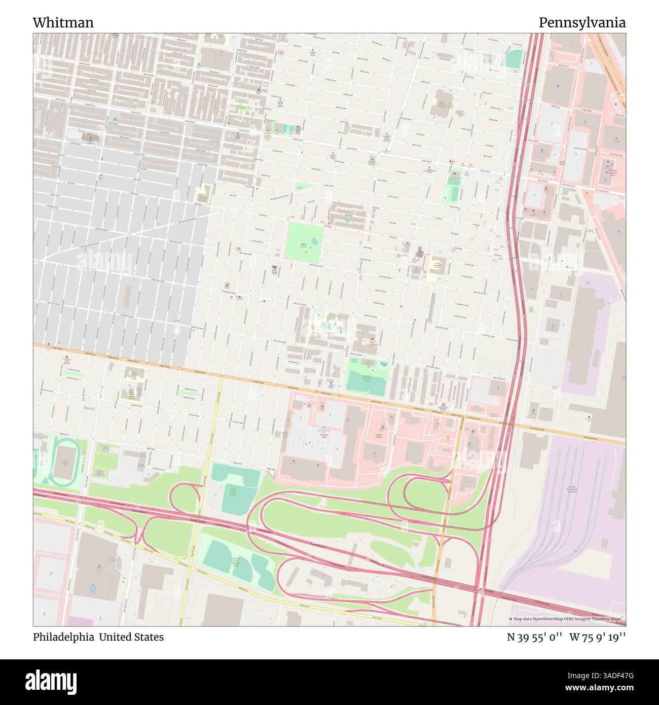 Whitman, Philadelphia, United States, Pennsylvania, N 39 55' 0'', W 75 ...