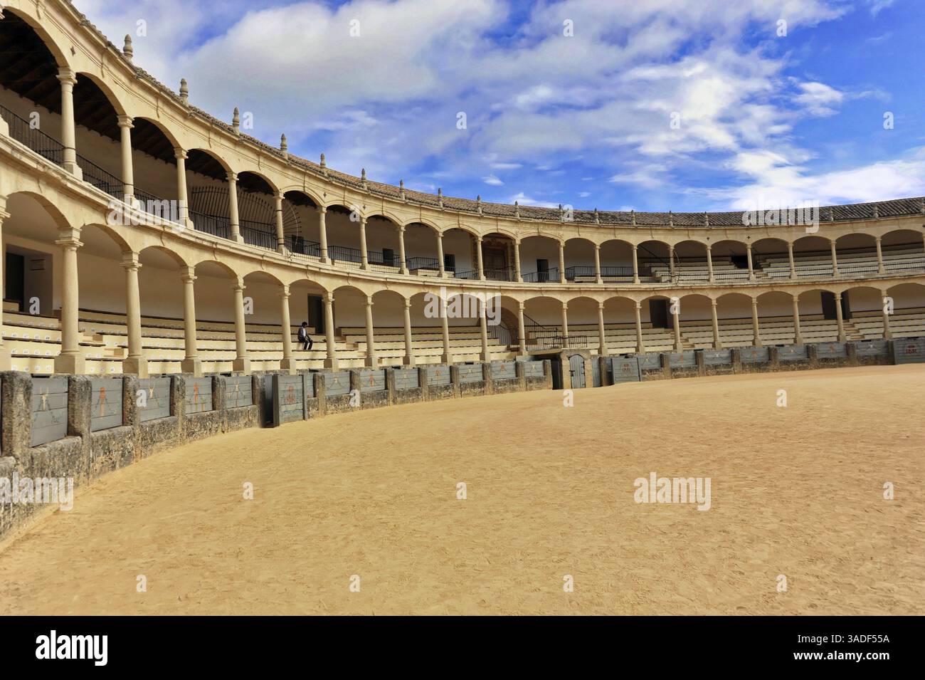 Bullring of Ronda, Plaza de Toros, interior view of a circular arena ...
