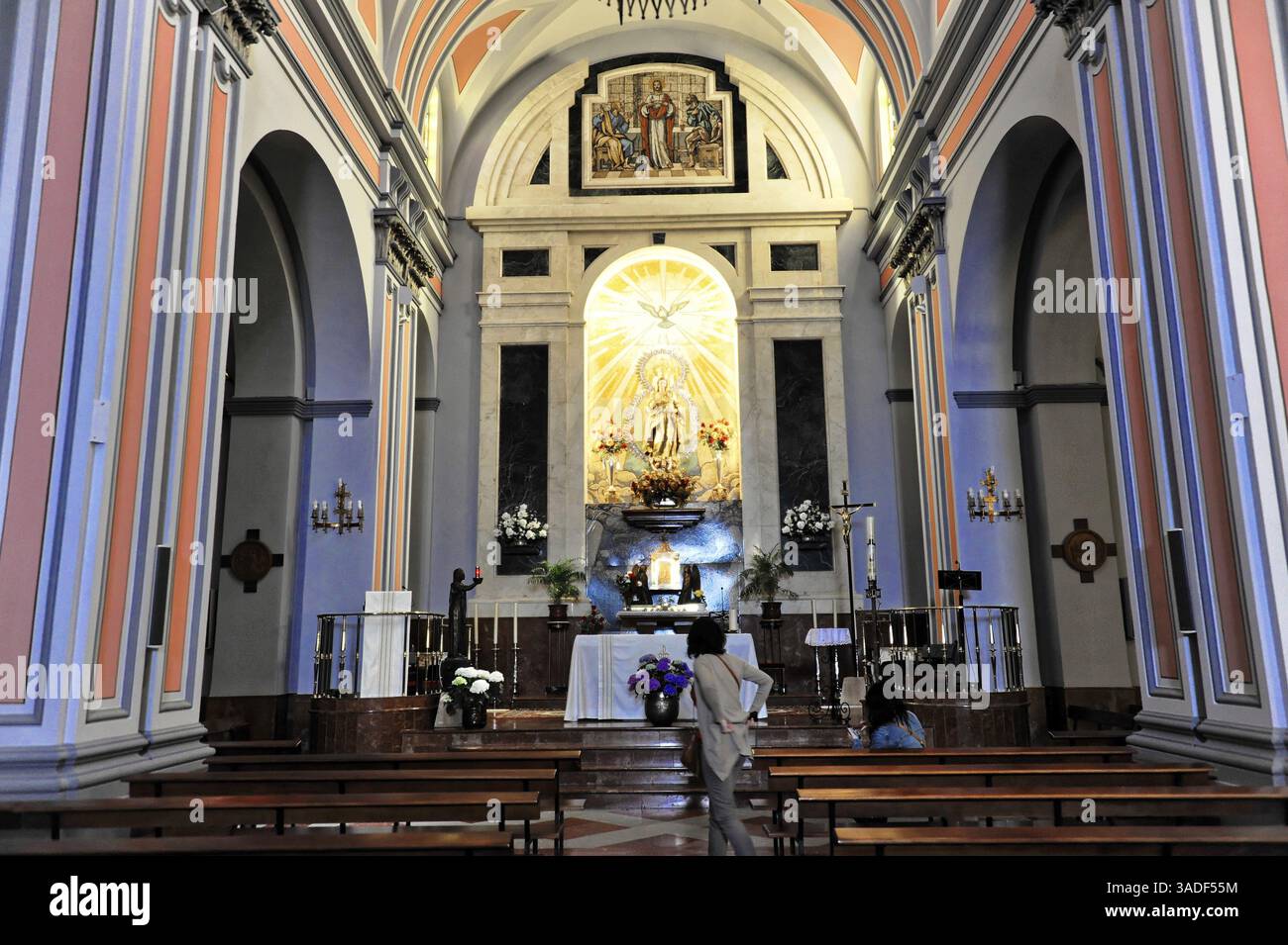 La Merced or Church of Our Lady of Mercy, people praying in an ...