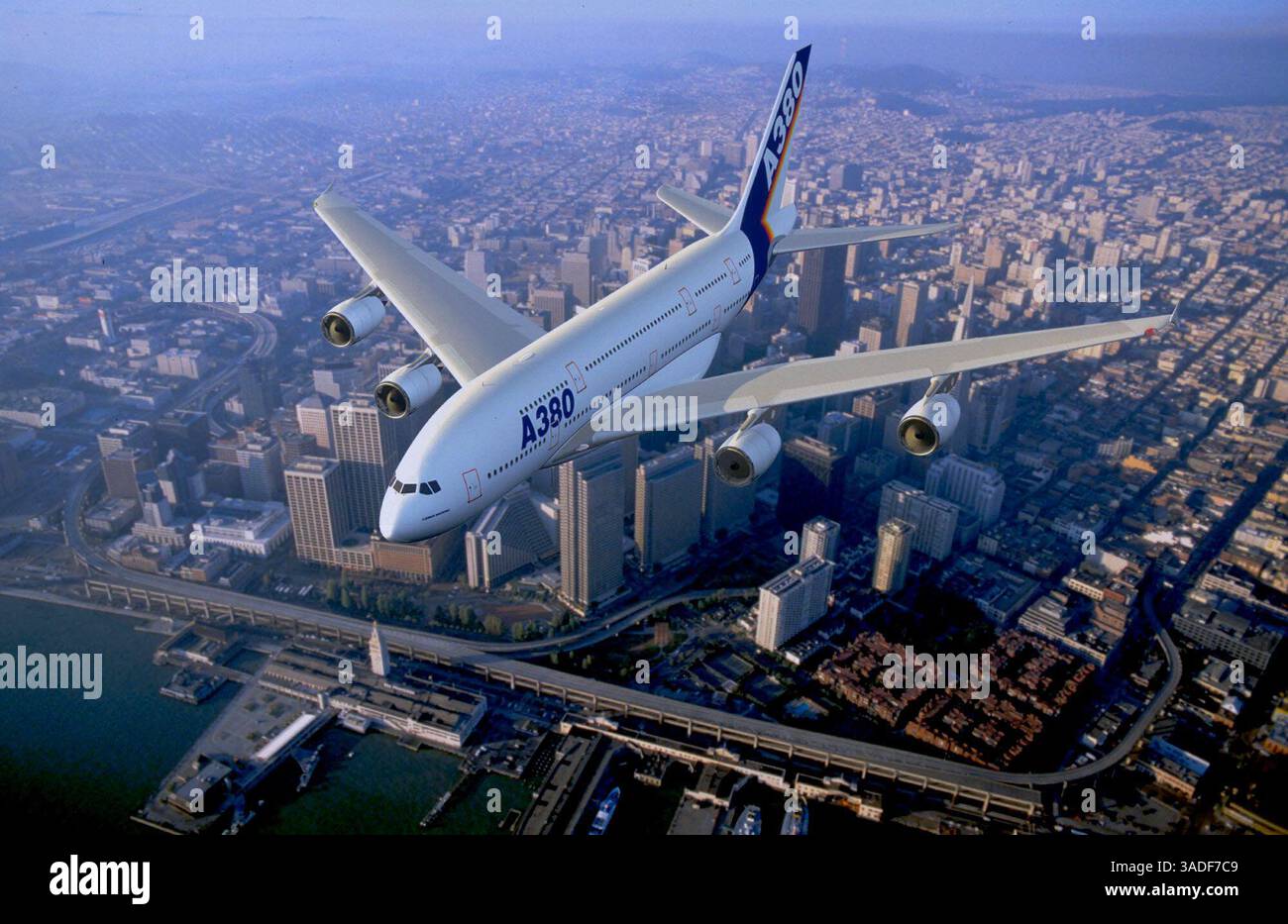 Nov 11, 2003; Los Angeles, CA, USA; The A380 Airbus is a double deck ...