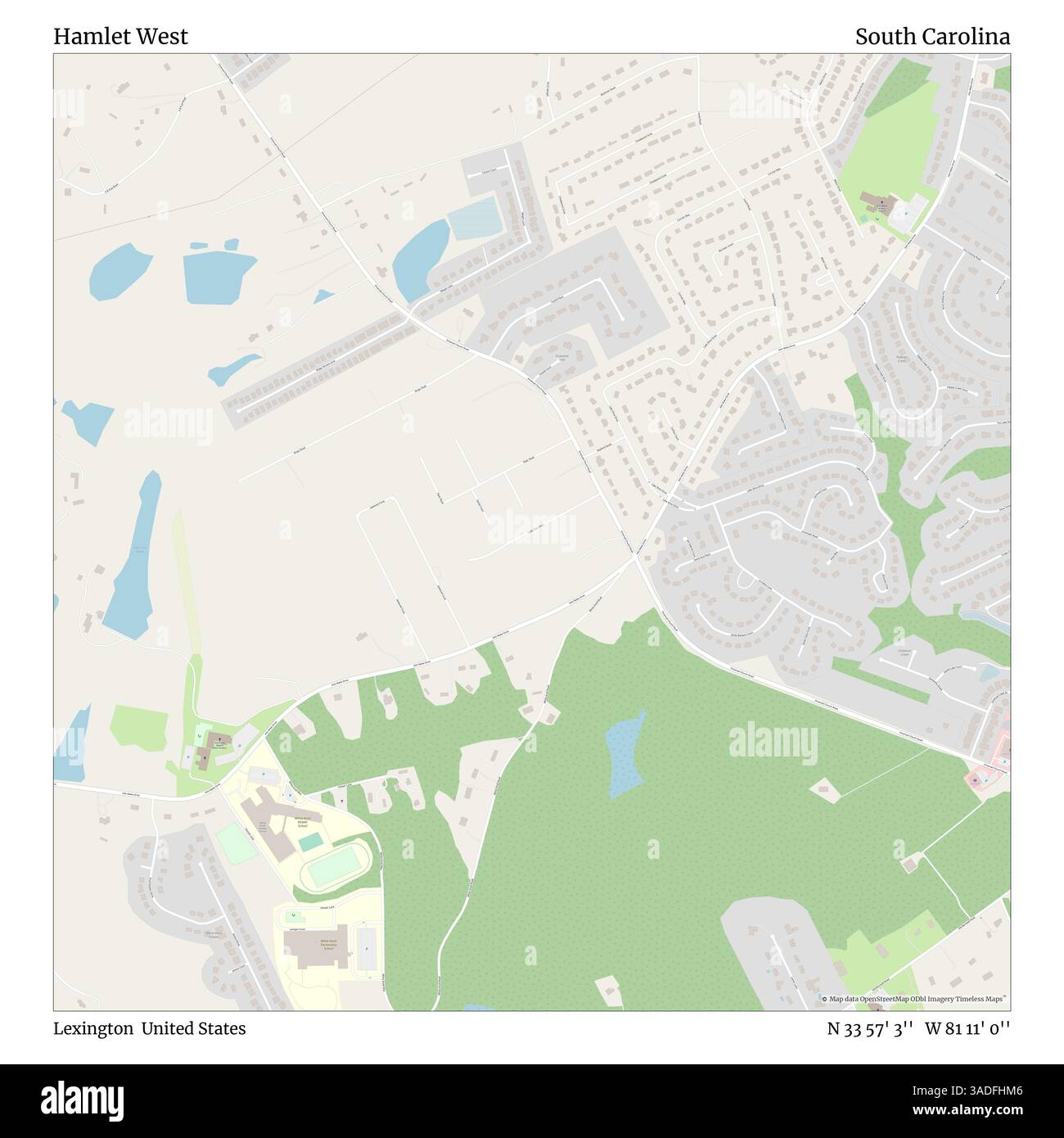 Hamlet West, Lexington, United States, South Carolina, N 33 57' 3'', W ...