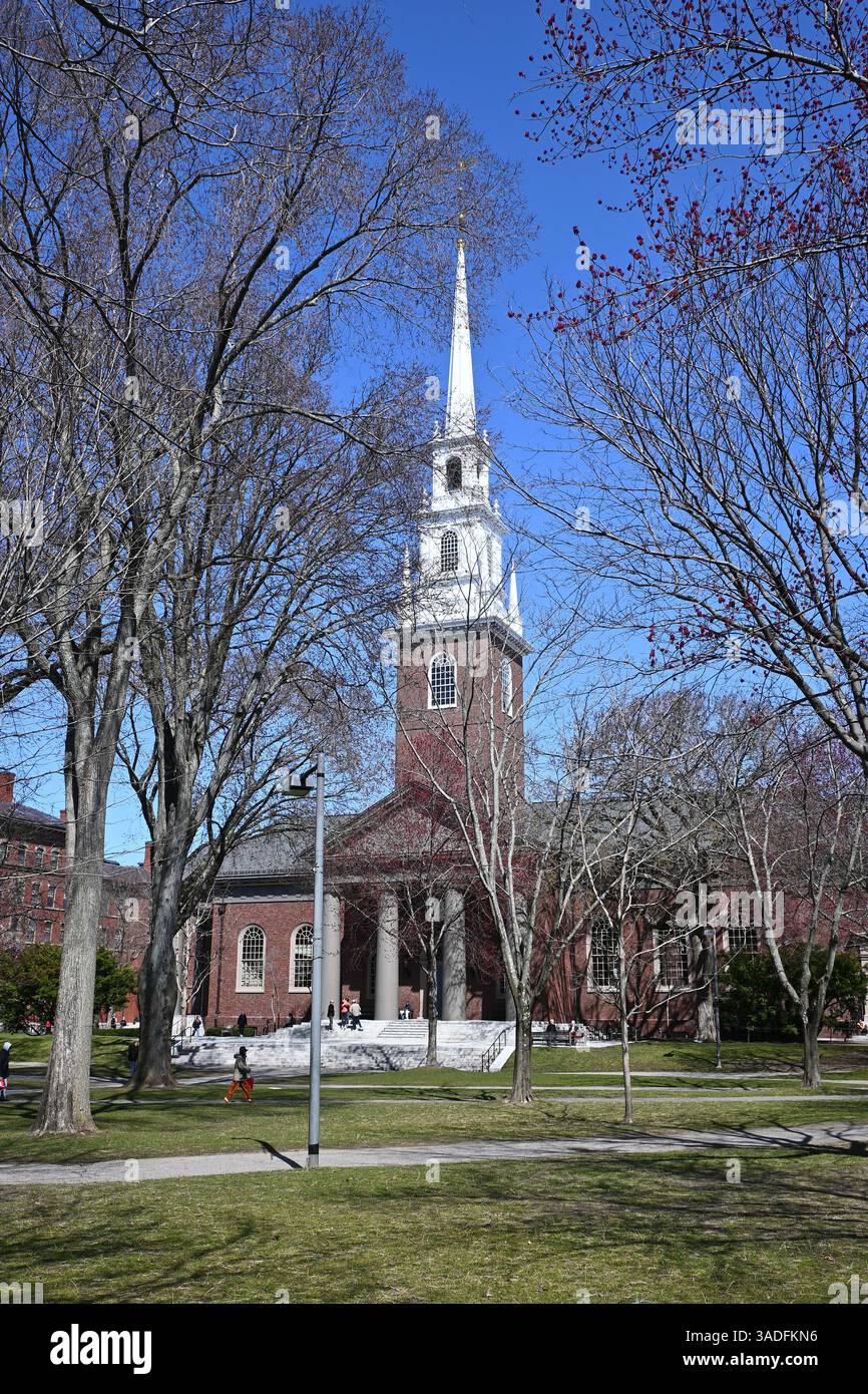 BOSTON, MASSACHUSETTS - 1 APR 2025: The Memorial Church of Harvard ...